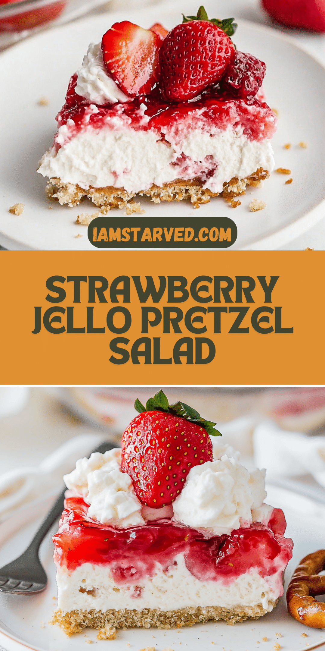 Strawberry Jello Pretzel Salad | Iam Starved