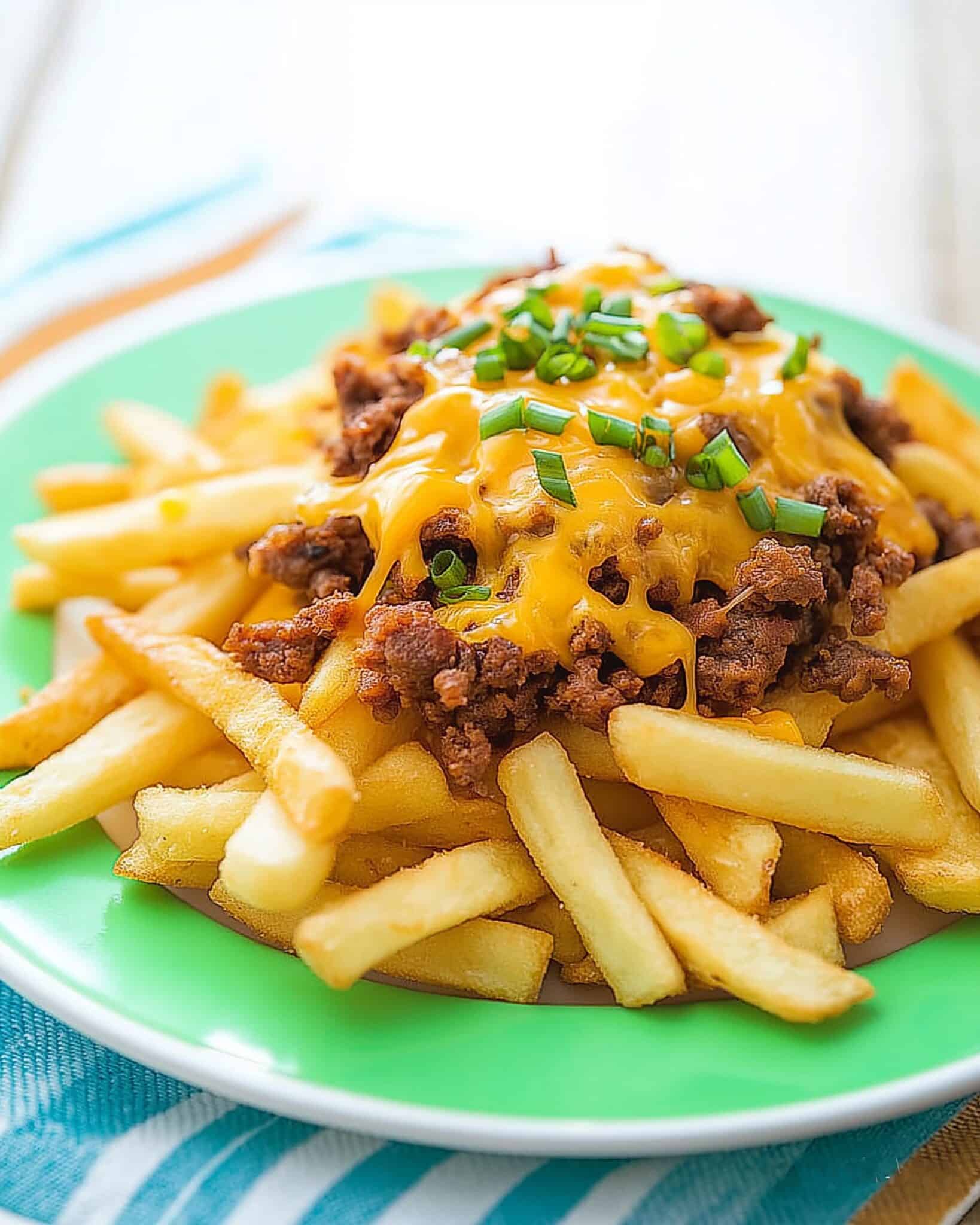 Loaded Cheesy Beef Fries | Iam Starved