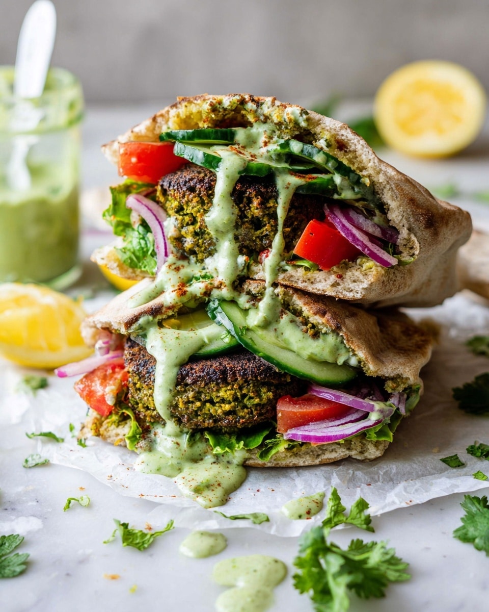 Grilled Falafel Burgers with Spicy Green Tahini | Flavorful BBQ
