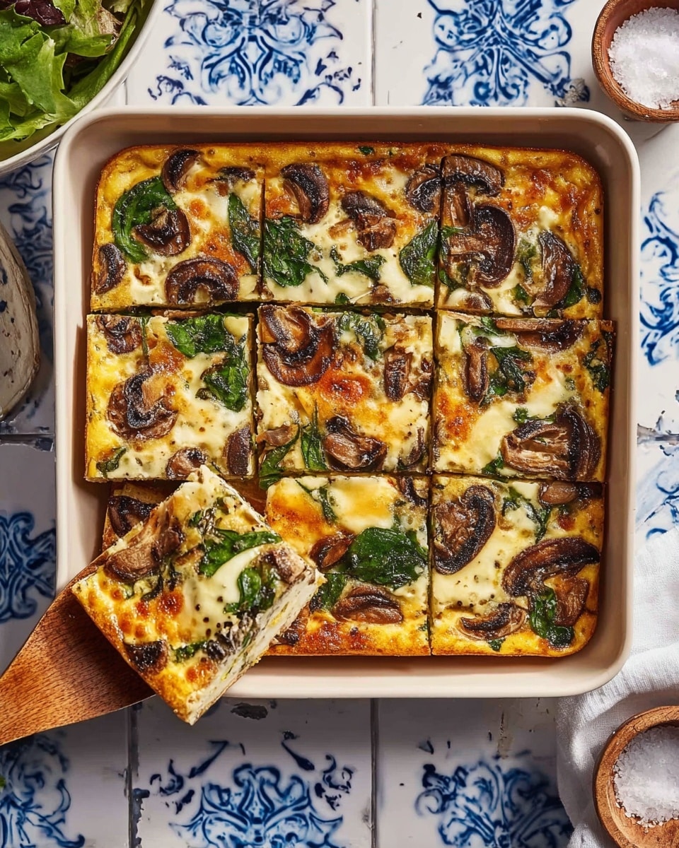 Creamy Cottage Cheese and Egg Bake with Mushrooms & Spinach
