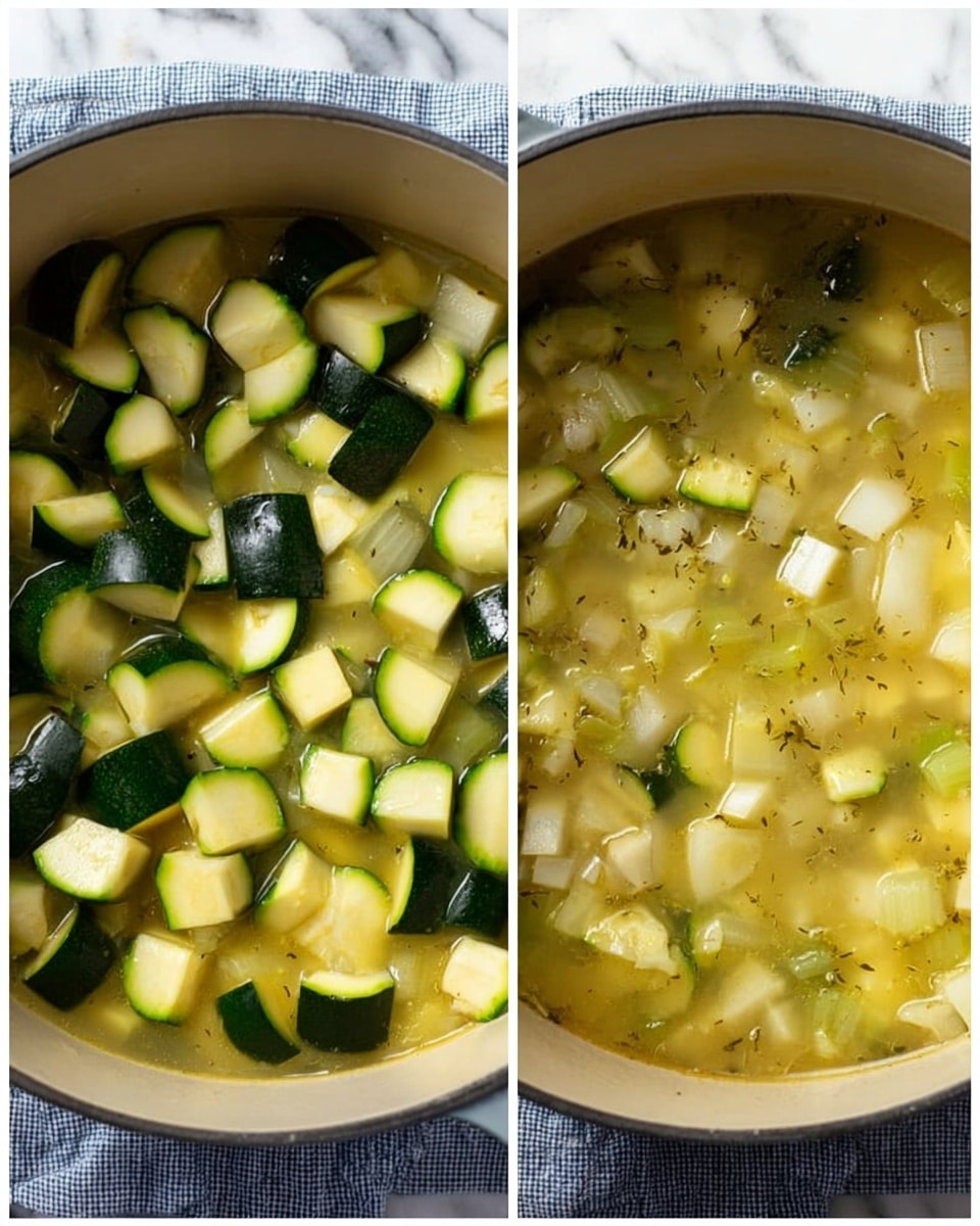 Creamy Zucchini Soup with Cheddar and Potatoes | Cozy & Delicious